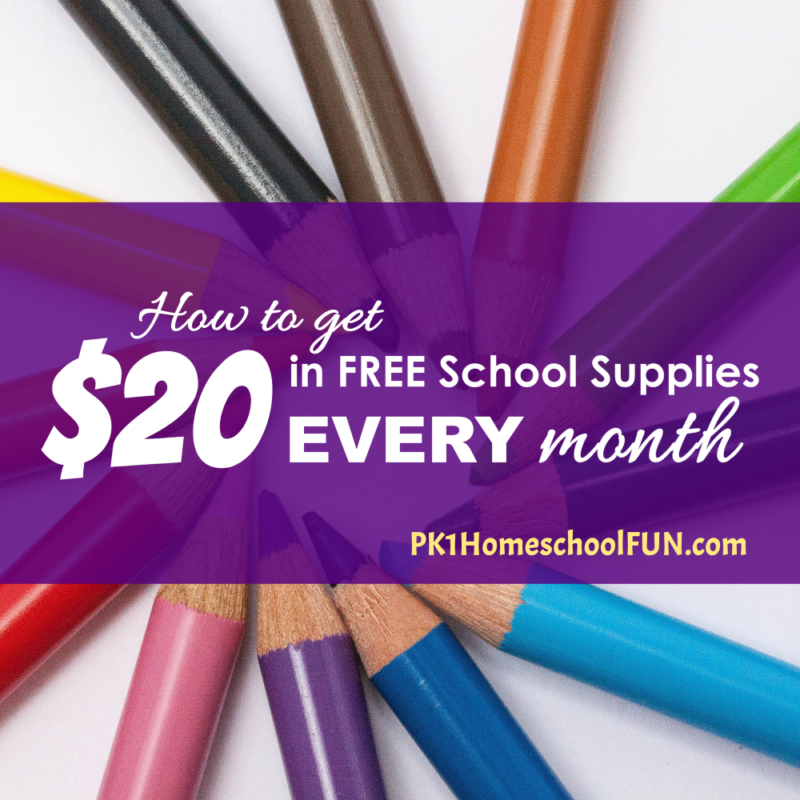 How To Get 20 In FREE School Supplies EVERY Month PK1Kids
