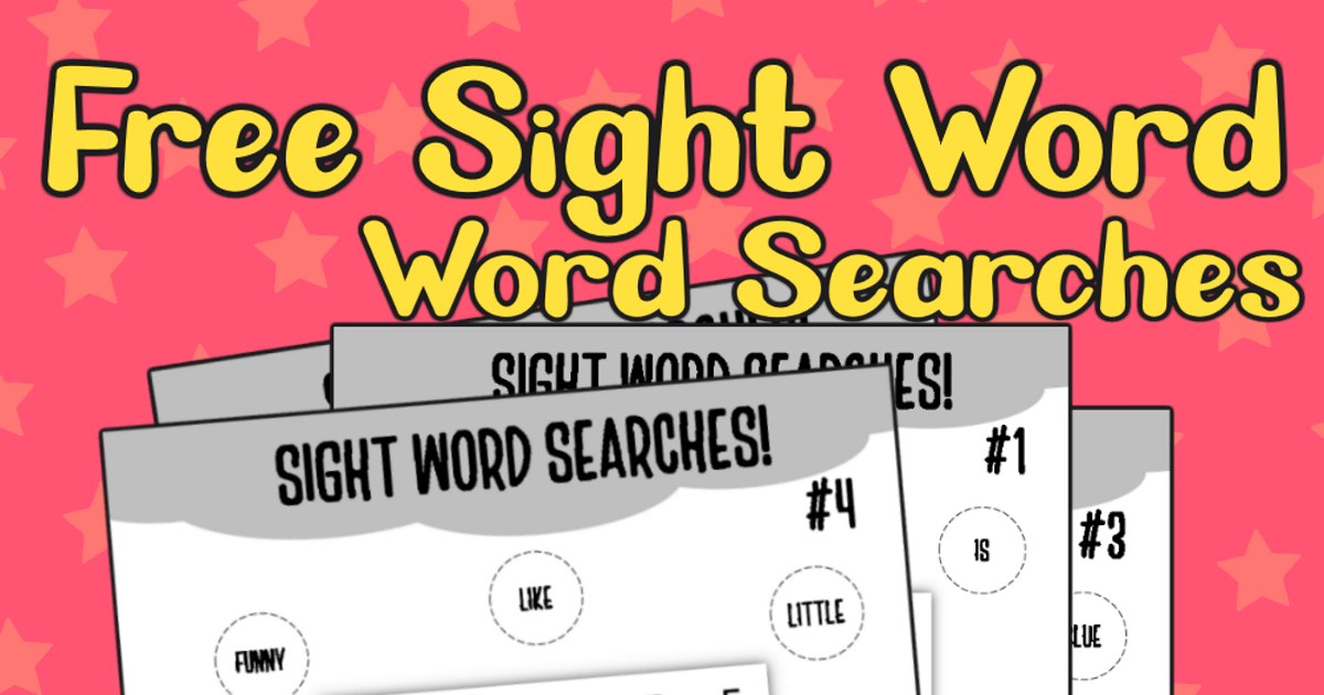 Free Printable Sight Word Word Searches - PK1Kids