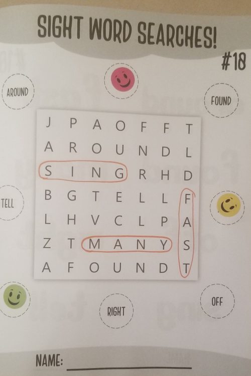 Free Printable Sight Word Word Searches - PK1Kids