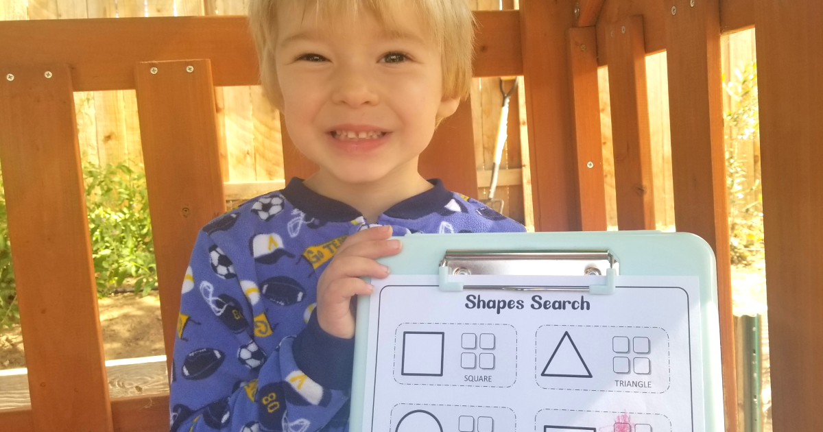 Free Shapes Search Scavenger Hunt Printable - PK1Kids